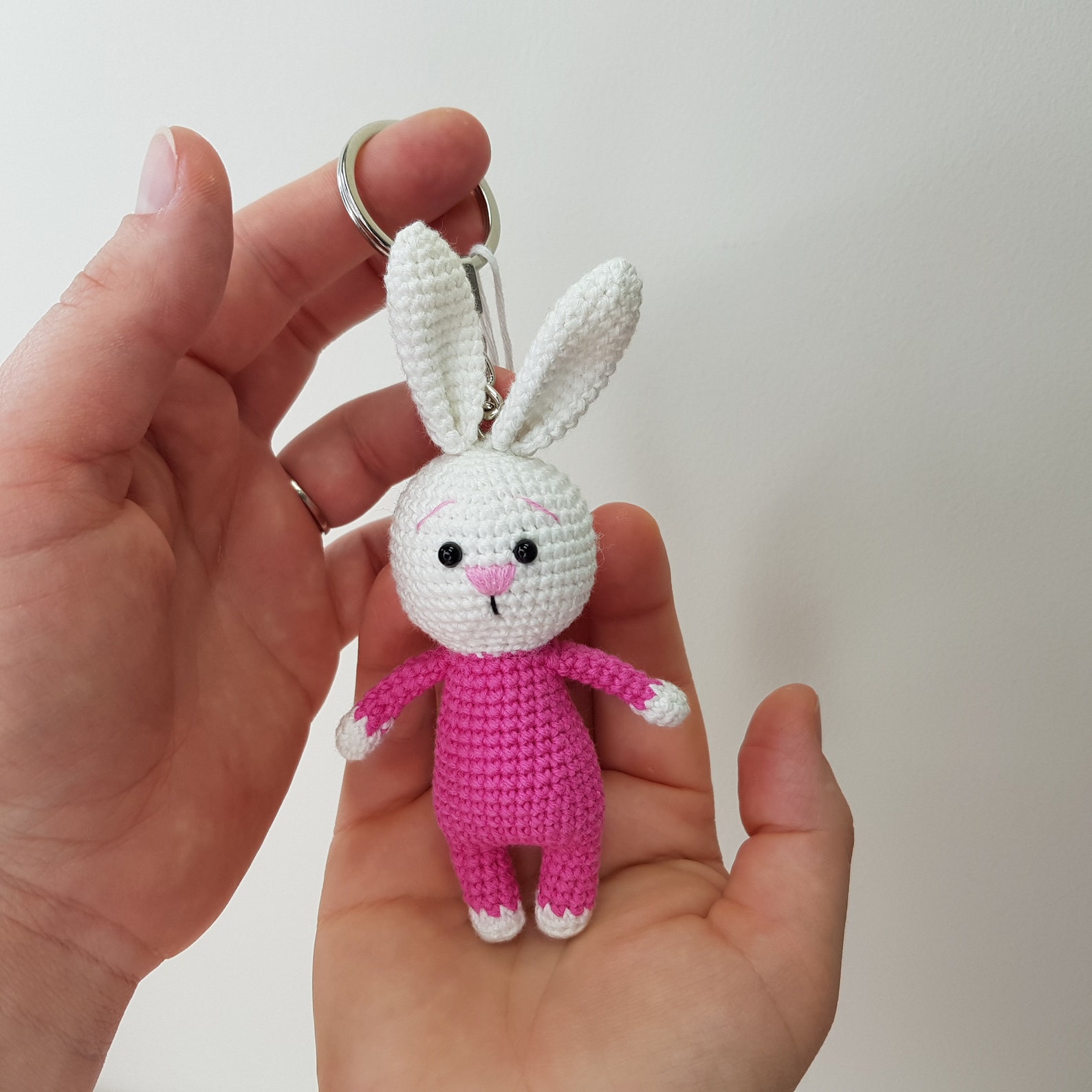 Rabbit Handmade Crochet Amigurumi Keychain | Etsy