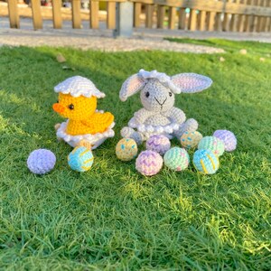 Easter Chick and Bunny With Basket and Eggs [ENGLISH ONLY] - Etsy