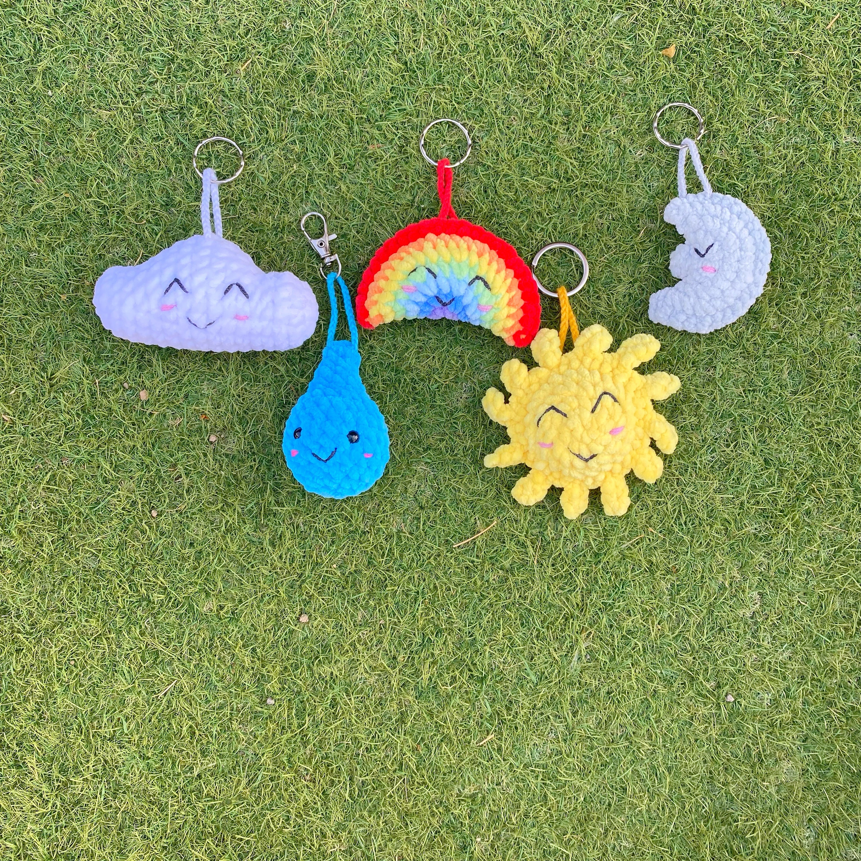 NO SEW Weather Friends Crochet Pattern [ENGLISH Only], Weather Keychain ...