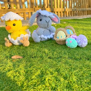 Easter Chick and Bunny With Basket and Eggs [ENGLISH ONLY] - Etsy