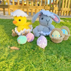 Easter Chick and Bunny With Basket and Eggs [ENGLISH ONLY] - Etsy