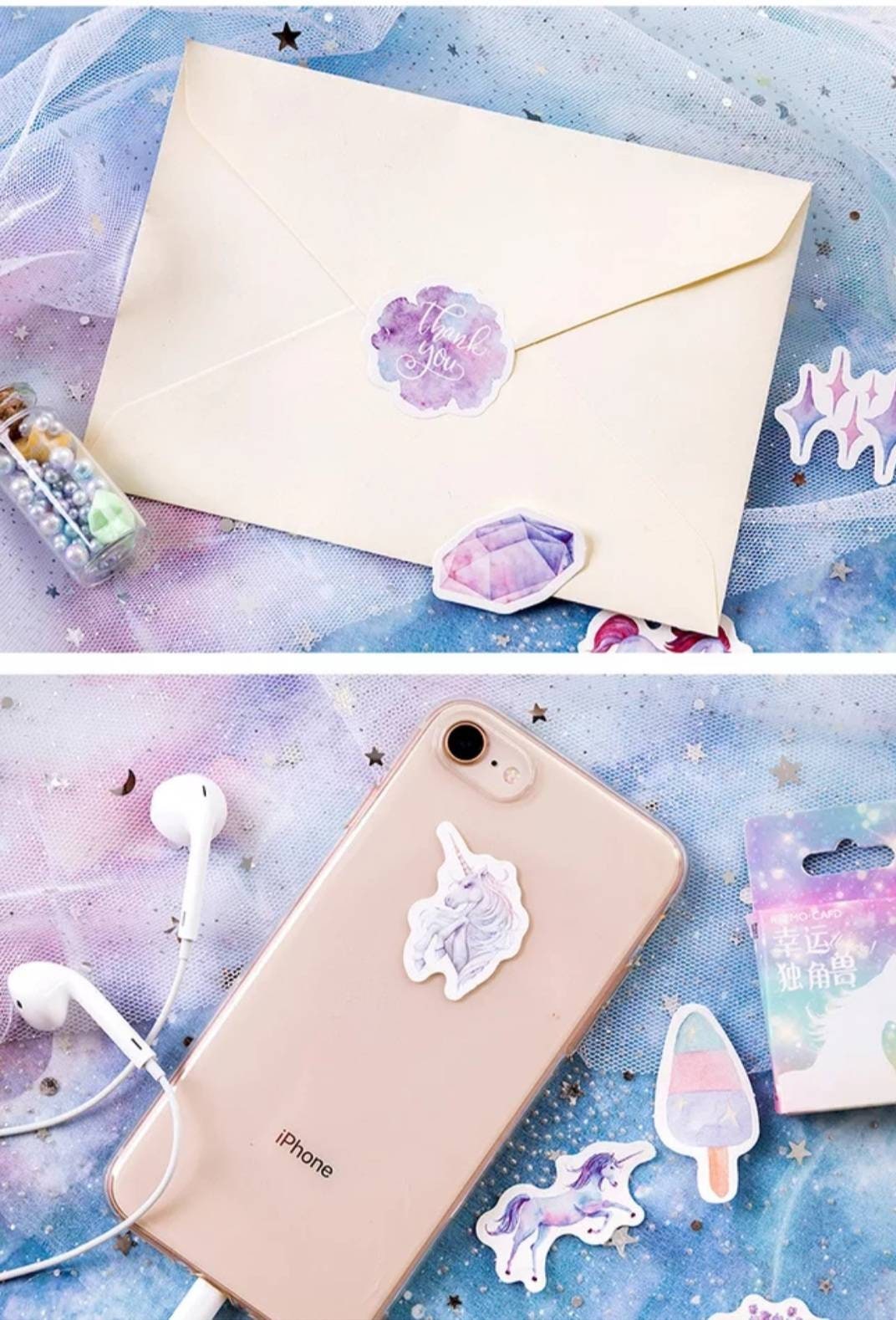 46pcs Watercolor Unicorn & Rainbow Stickers Scrapbooking - Etsy
