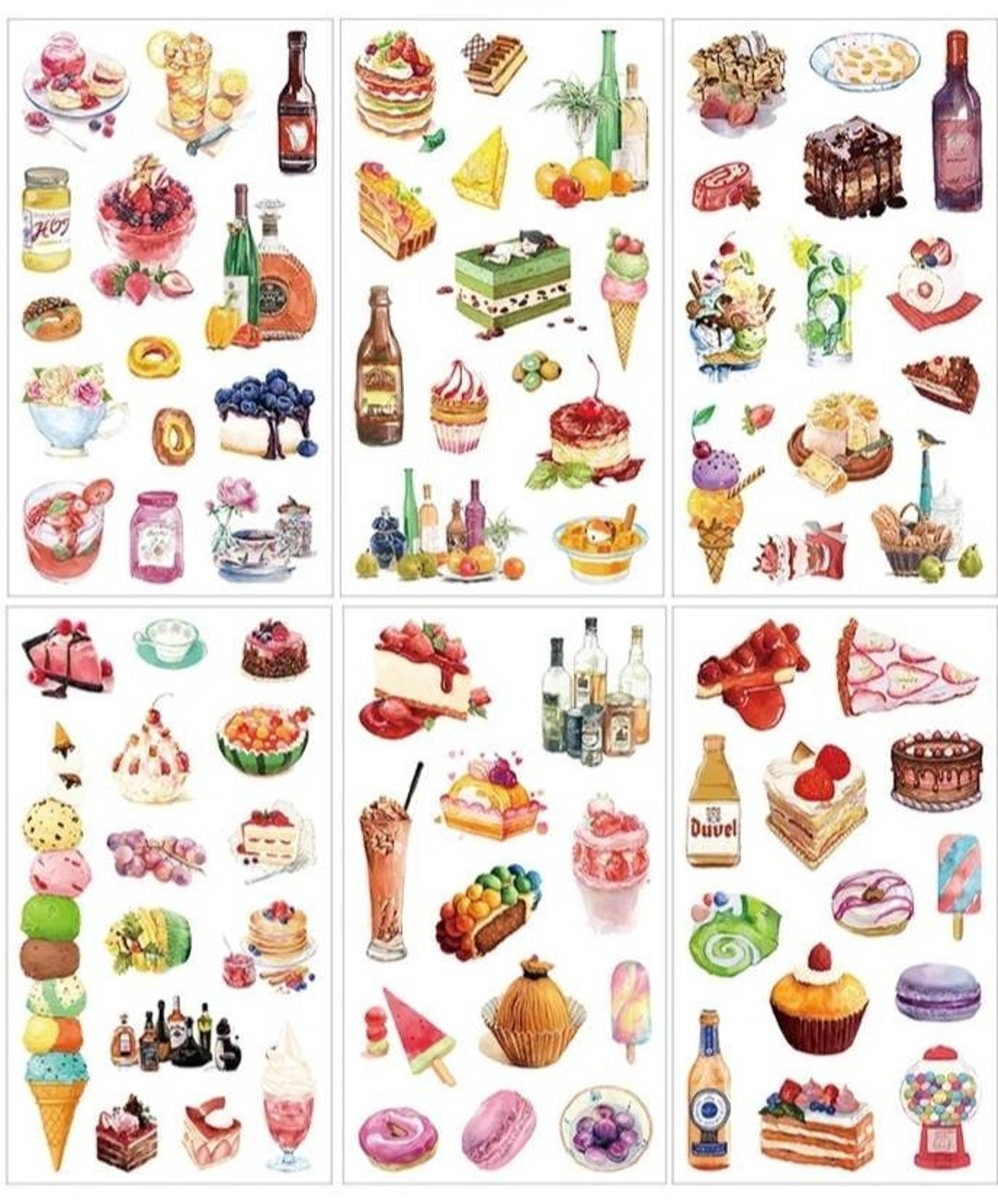 80pcs Food Stickers, Food Washi Stickers, Desert Stickers, Stickers ...
