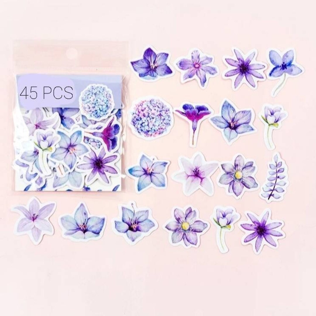 45pcs Flower Sticker Pack Flower Stickers Journaling - Etsy
