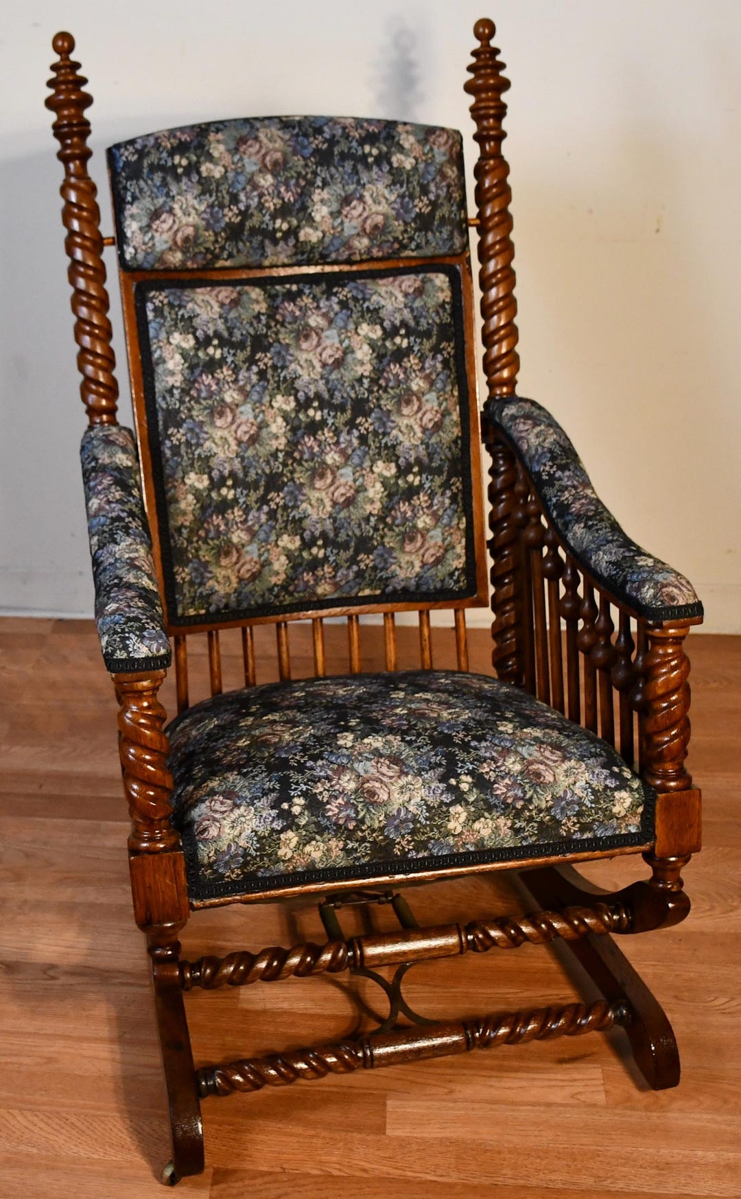1870 Antique George Hunzinger Barley Twist Oak Rocking Chair New ...