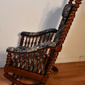 1870 Antique George Hunzinger Barley Twist Oak Rocking Chair New ...