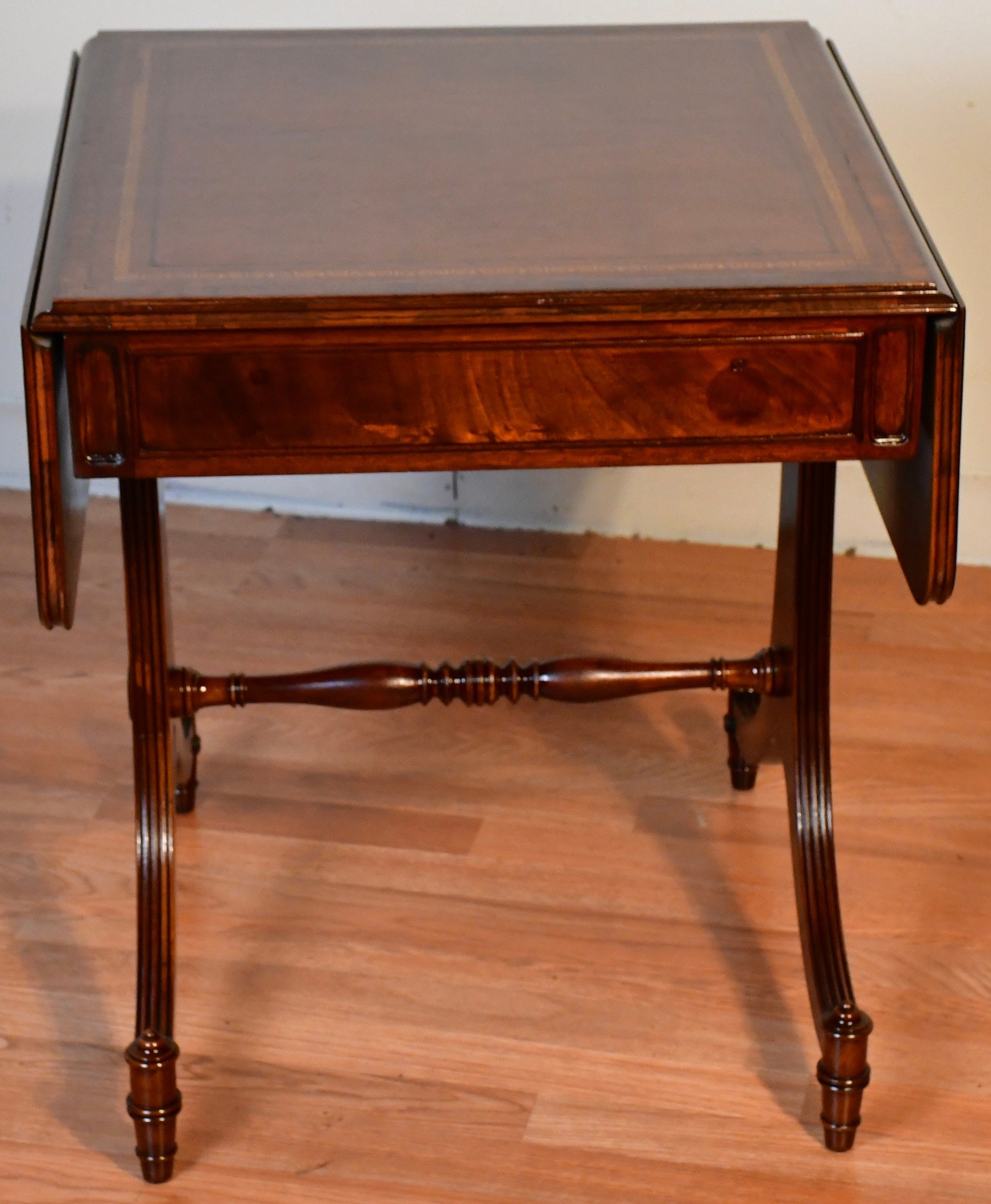 1920 Heritage Henredon Regency Mahogany & Leather Top Drop-leaf ...