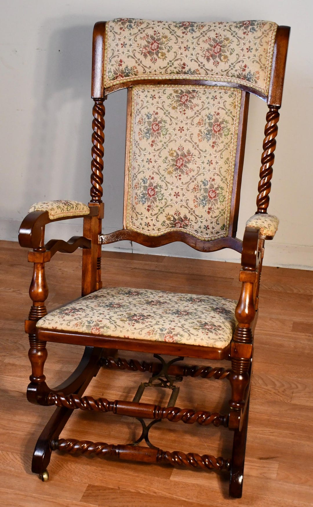 1870 Antique George Hunzinger Barley Twist Mahogany Platform Rocking ...