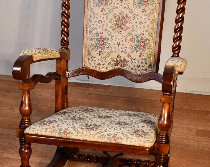 1870 Antique George Hunzinger Barley Twist Mahogany Platform Rocking ...