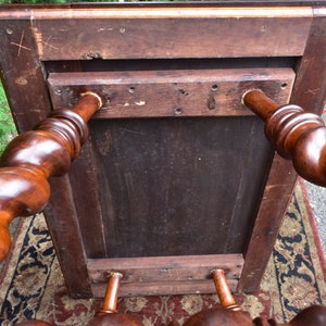 19th Merklin Victorian Solid Mahogany Twisted Legs Parlor Center Table ...