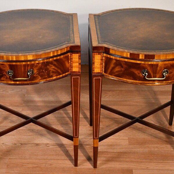 Leather Top End Table - Etsy