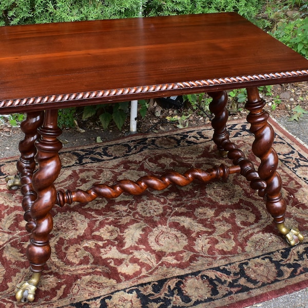 Antique Table With Twisted Legs - Etsy