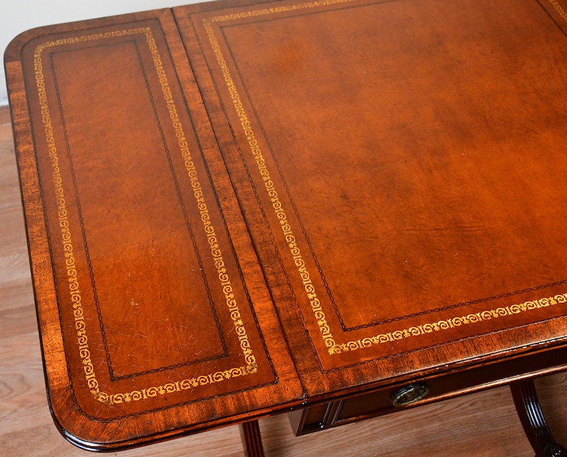 1920 Heritage Henredon Regency Mahogany & Leather Top Drop-leaf ...