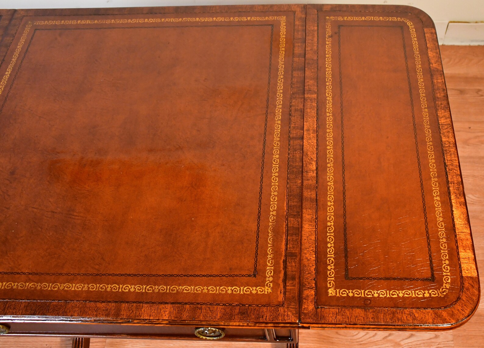 1920 Heritage Henredon Regency Mahogany & Leather Top Drop-leaf ...