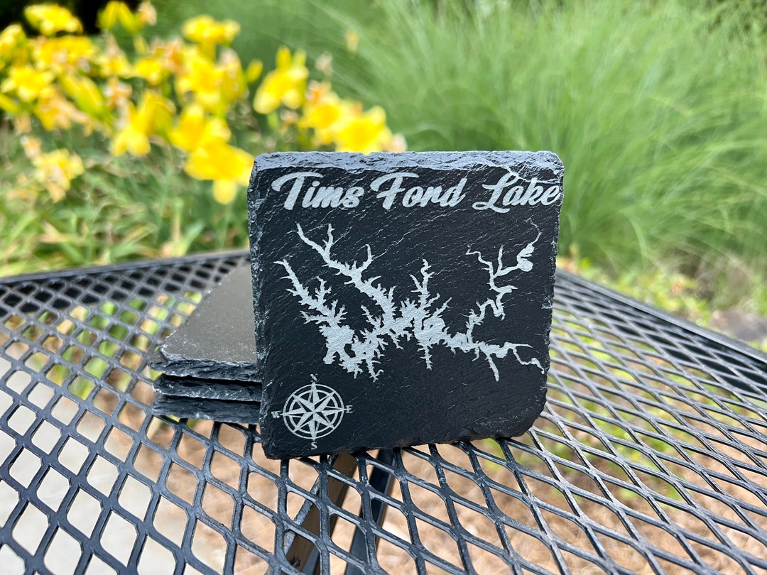 Tims Ford Lake Slate Coaster Set 4x4 Inches Stone Coasters - Etsy