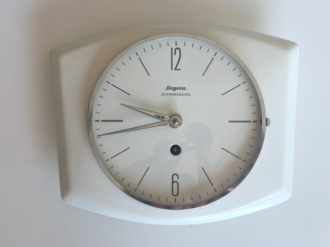 Dugena Porcelain Wall Clock Kitchen Clock 1950s Floating Movement - Etsy