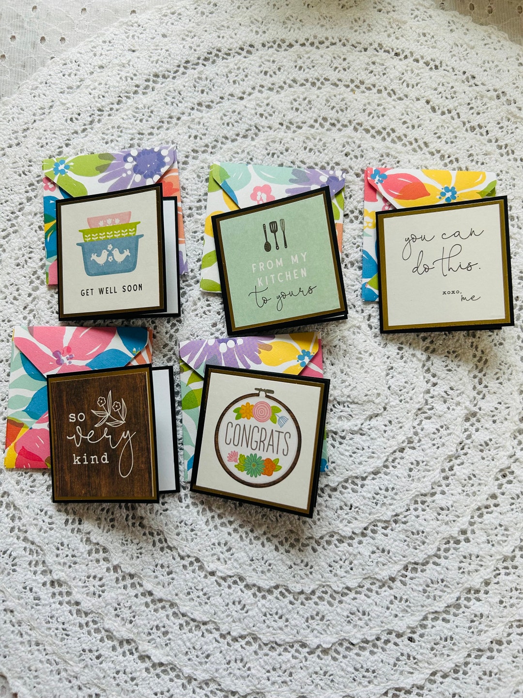 Mini Notecards, Greeting Cards, Gift Bag Cards, 2.25x2.25 Cards - Etsy