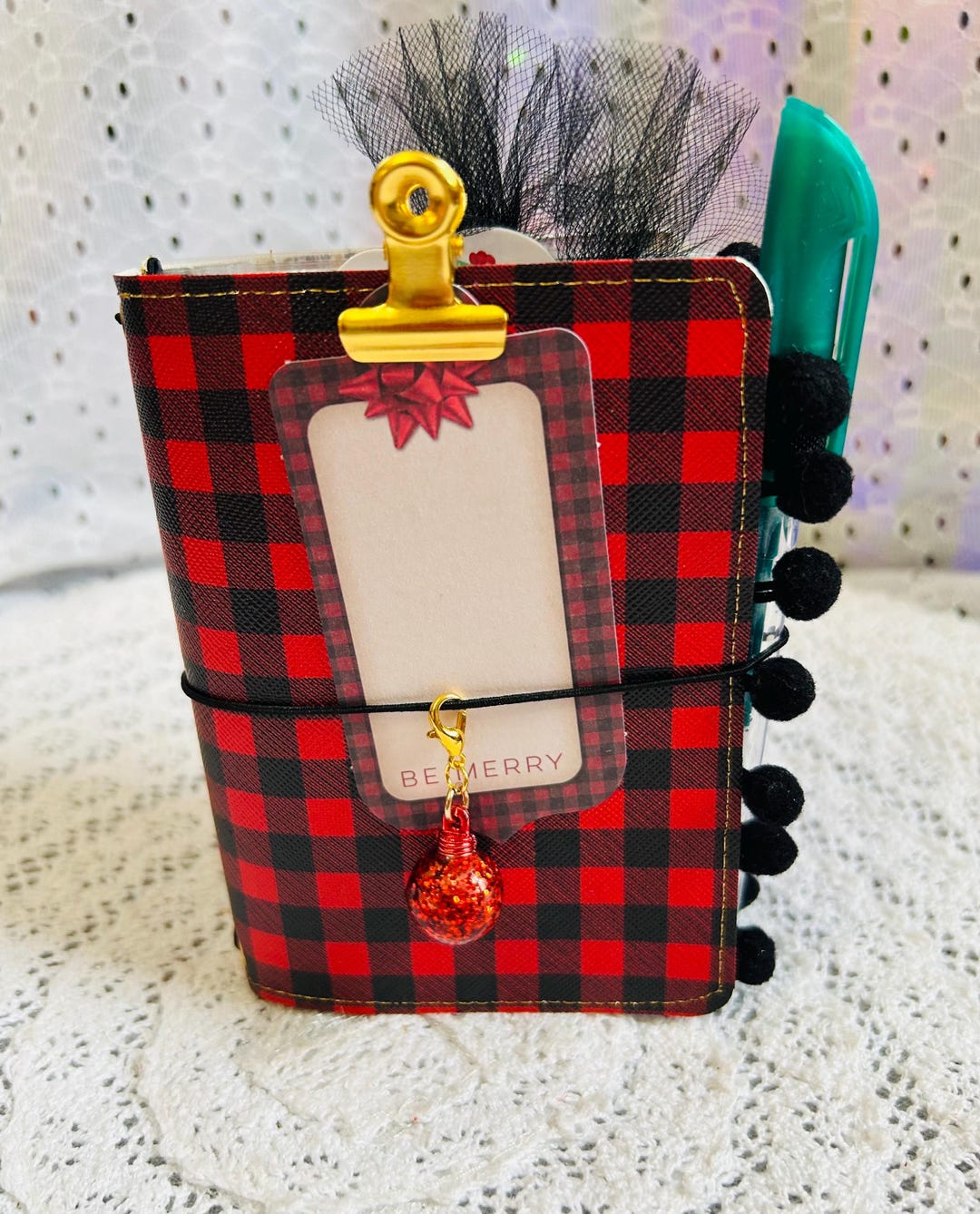 Faux Leather TN, Micro Travelers Notebook, Christmas Notebook, Fully ...