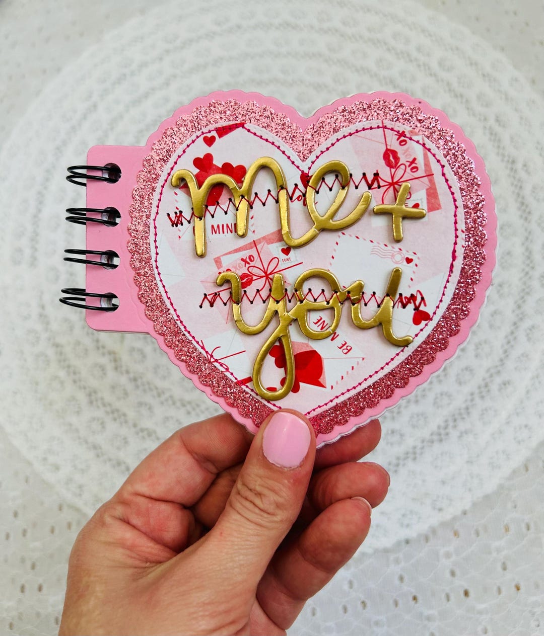 Heart Cup Shaped Journal, Mini Notebook, Damask Love Notebook, Blank ...