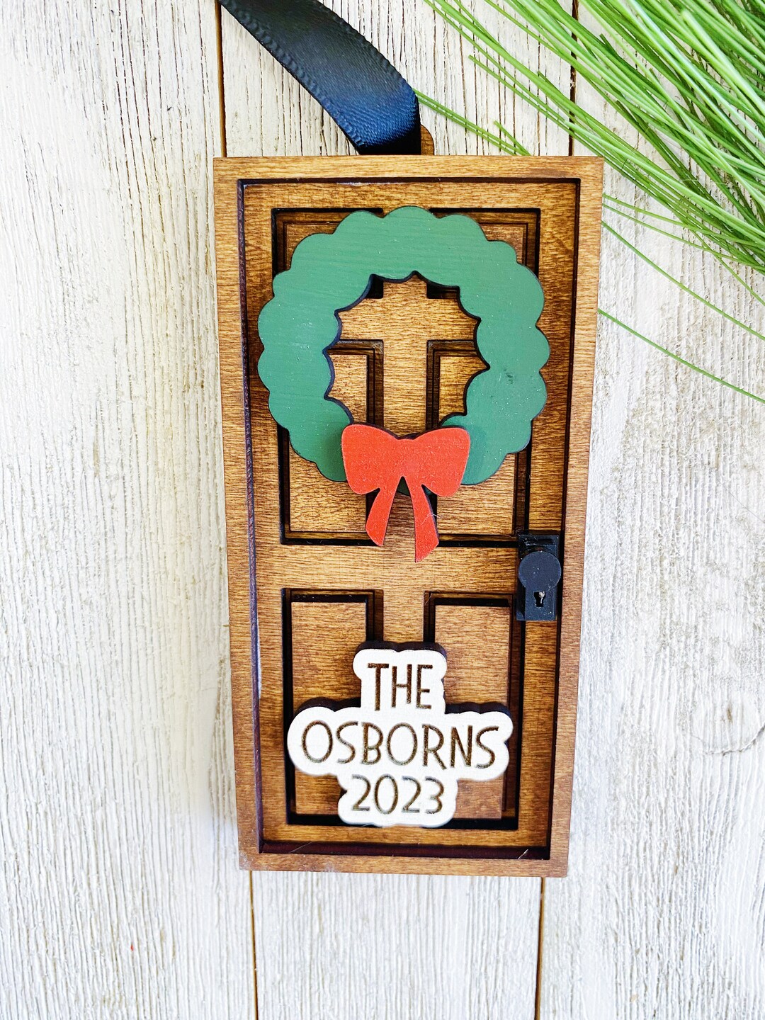 Custom Christmas Door Ornament/ Personalized New Home Ornament/ Front ...
