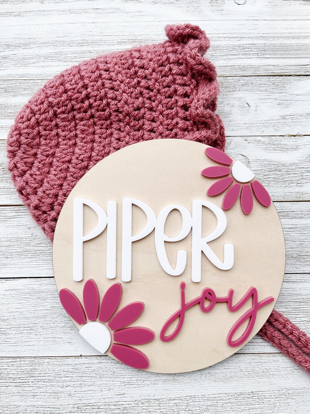 Boho Floral Baby Name Sign/ Daisy Hospital Sign/ Flower Baby Sign ...