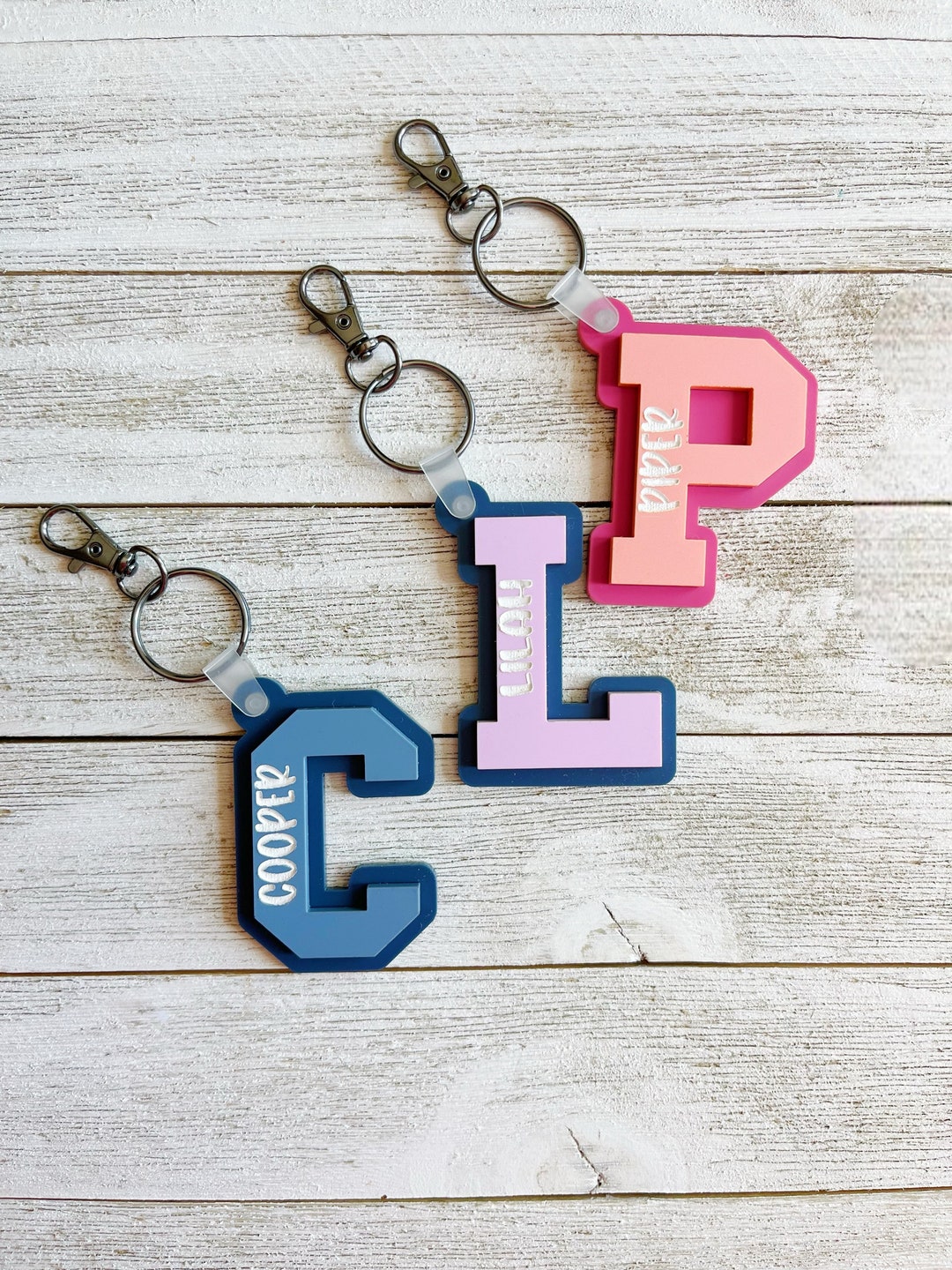 Varsity Letter Backpack Tag/ Personalized Initials Backpack Keychain ...