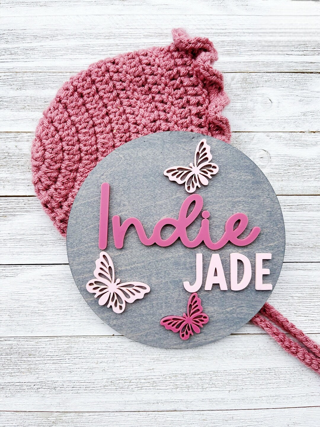 Butterfly Birth Announcement Sign for Newborns, Hospital Name Sign for ...