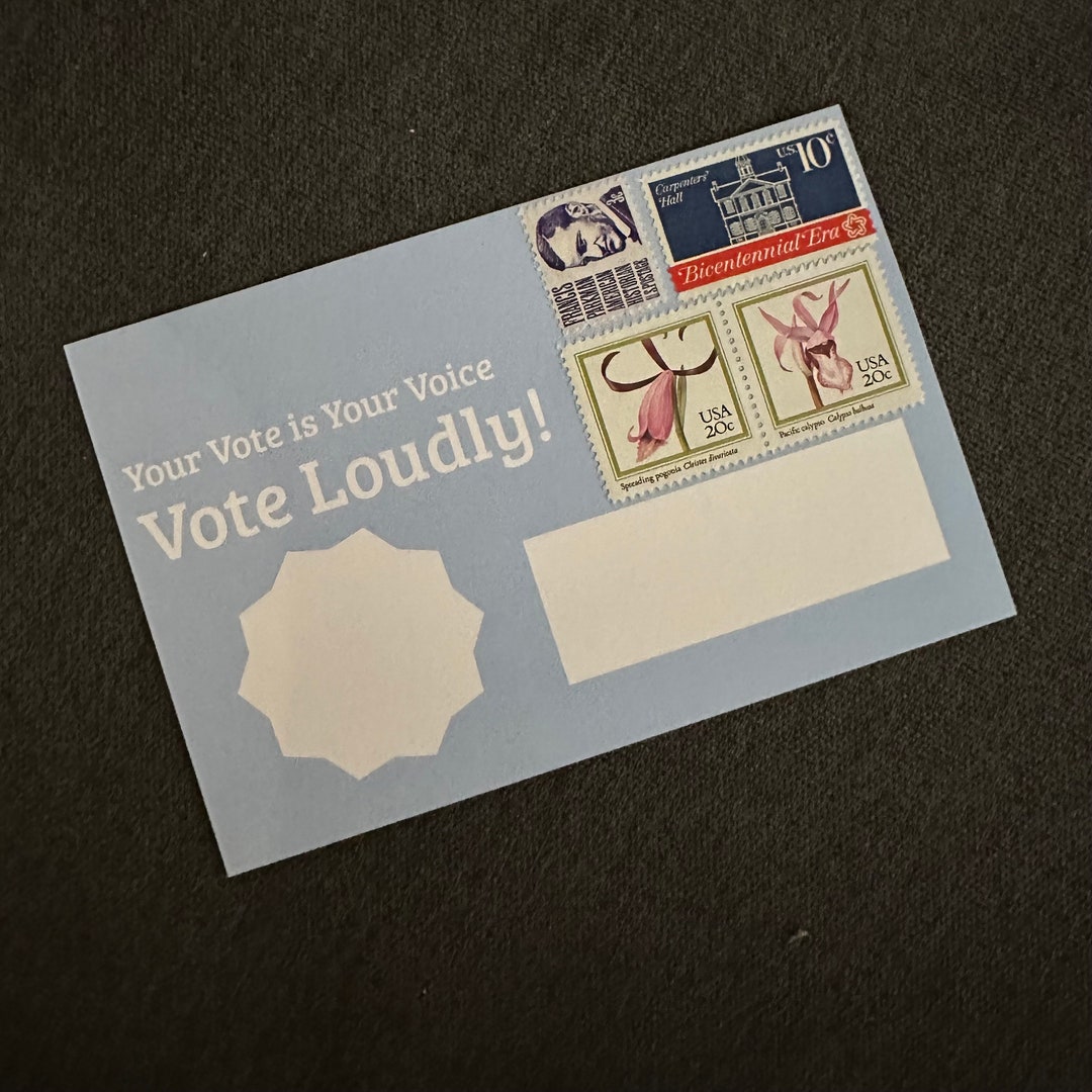 Stamps Affixed: 100 Postcards to Voters Vote Loudly - Etsy