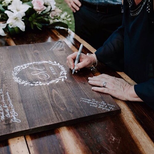 Monogram Wedding Guest Book Letter Sign Wedding Guest Book - Etsy