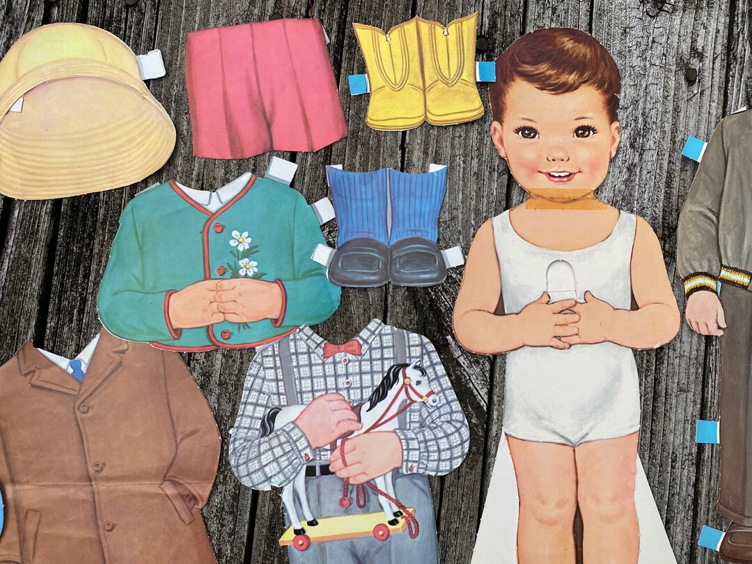 1950s-1960s Little Boy Paper Doll Set: Incomplete, Cut, Used, TLC With ...