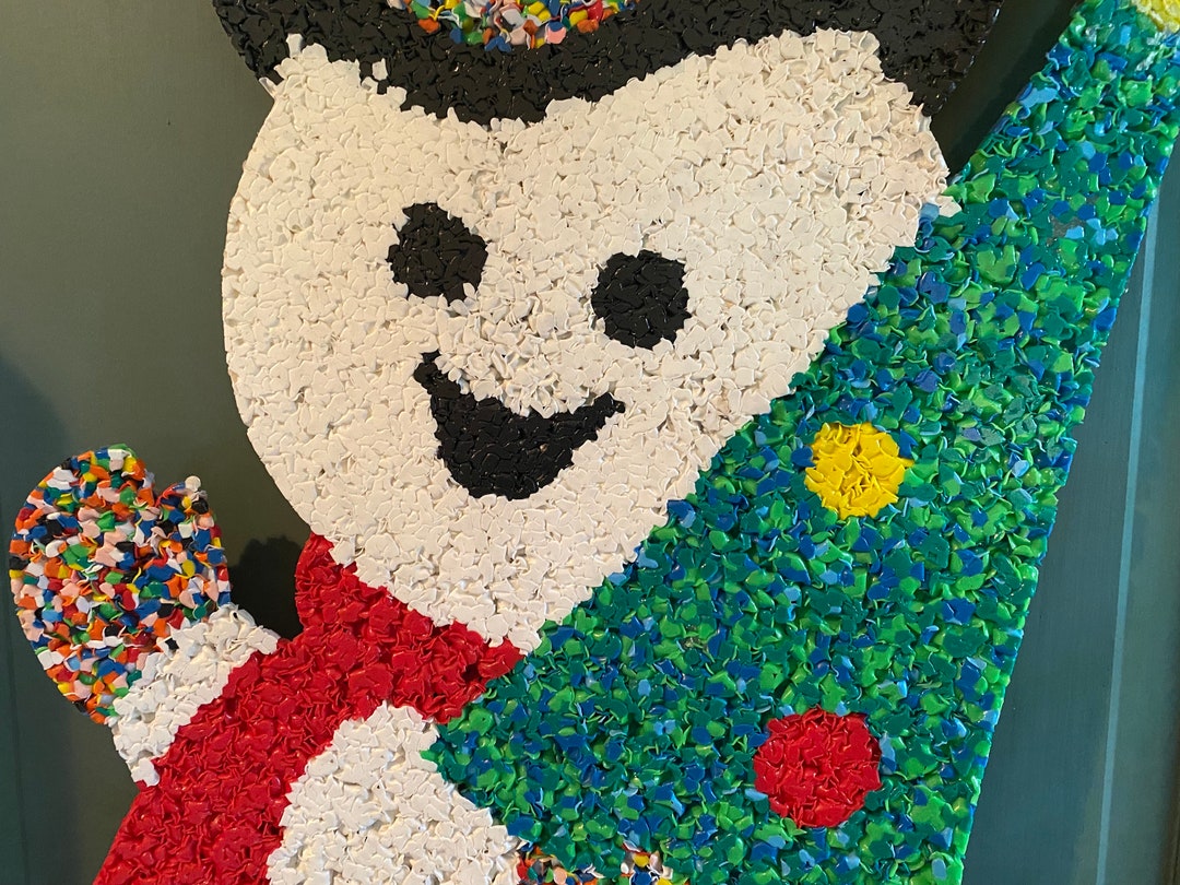 27” Popcorn Snowman • Vintage Christmas Decor - Small Repair - Etsy