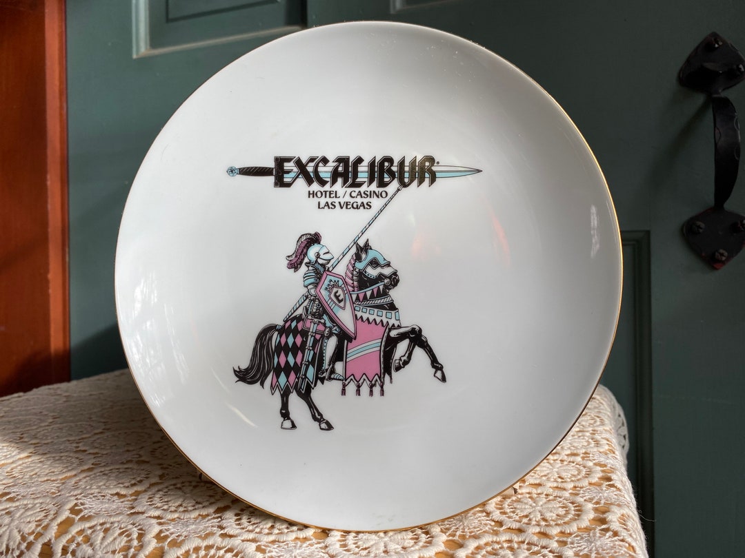 Decorative Excalibur Souvenir Display Plate Las Vegas | Pink Blue ...
