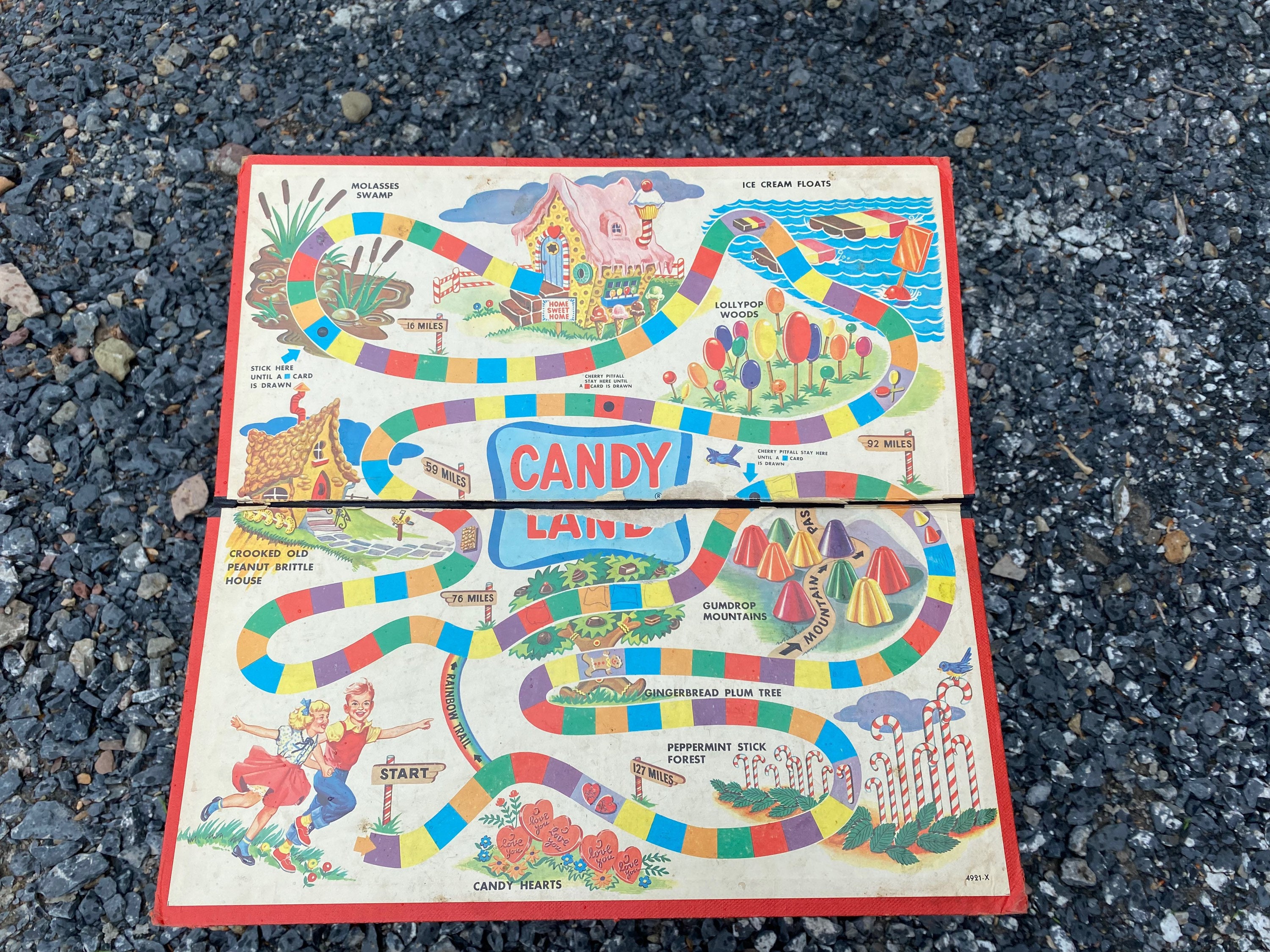 Candy Land Board Vintage Framed Candy Land Game Board 1984 Hand Made