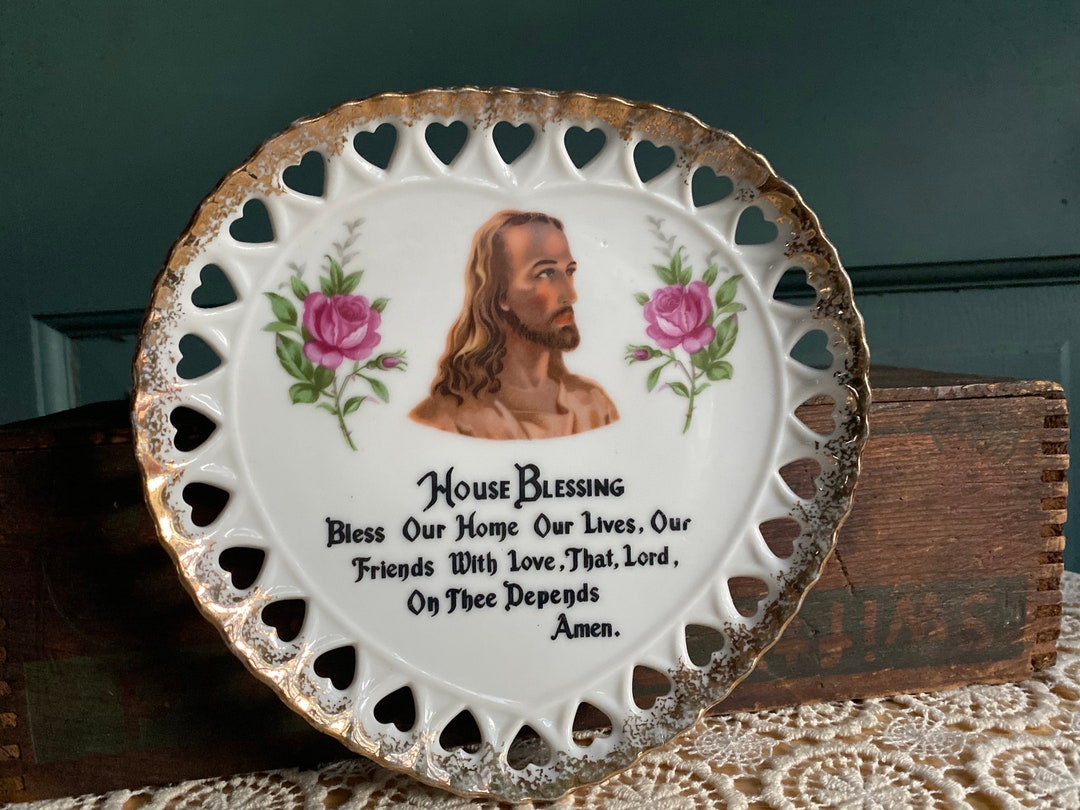 God Bless This Home Plate | Heart Shaped Decorative Plate | Vintage ...
