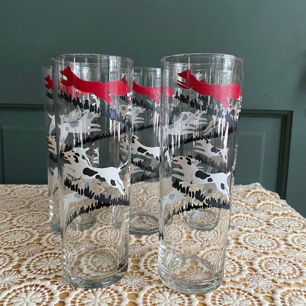 Fox Hunt Water Glass - Etsy