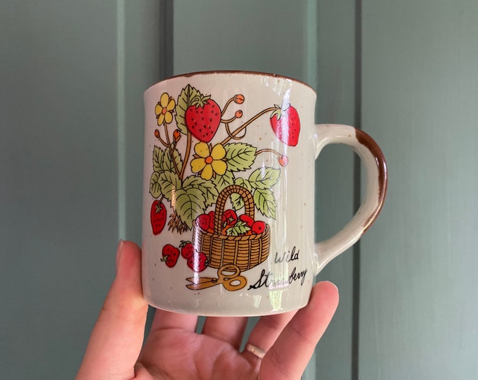 Vintage Wild Strawberry Mug Stoneware Style Mug Novelty Mug - Etsy