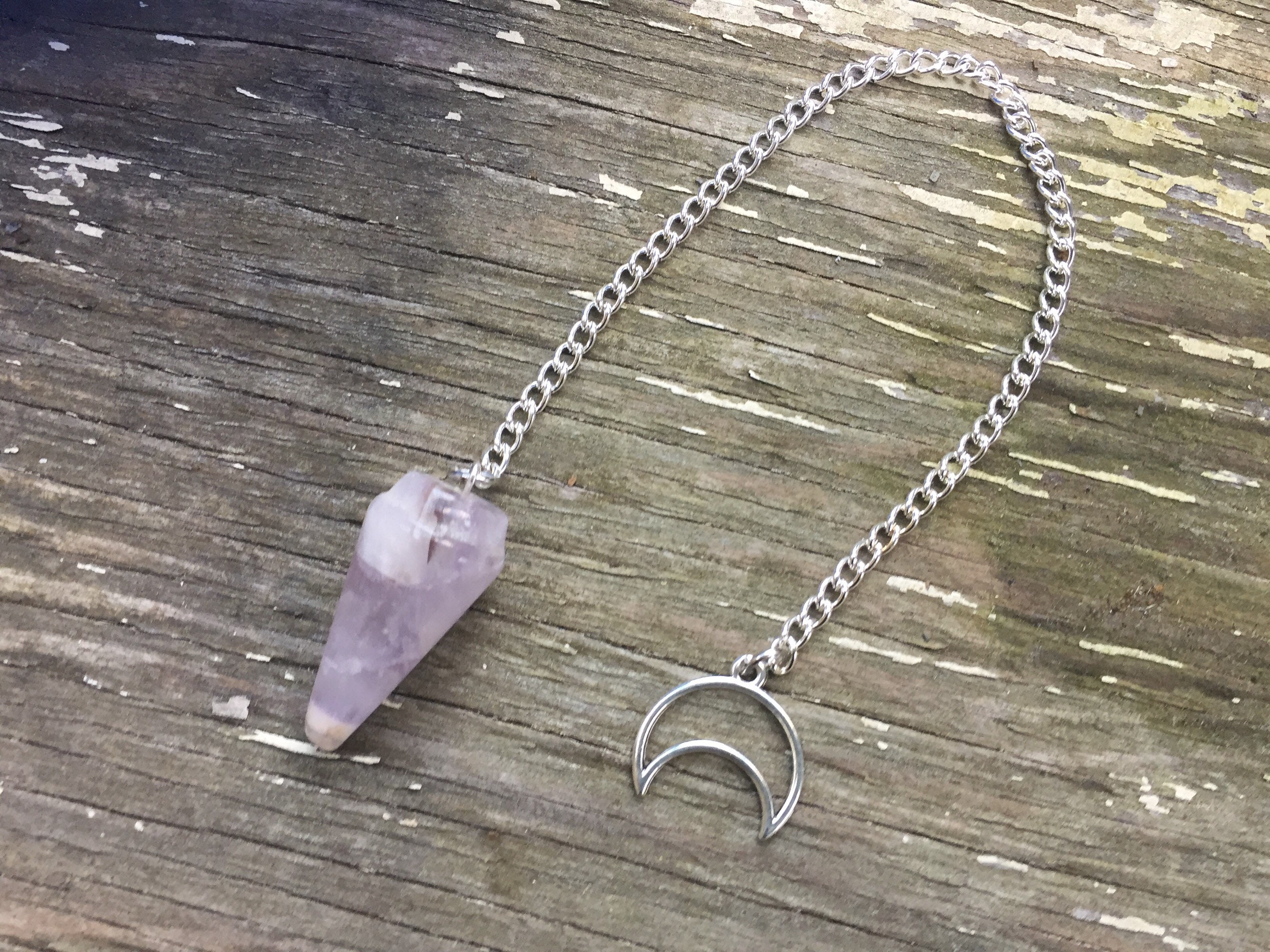 Amethyst Pendulum on Chain | Divining, Scrying, Psyhic Tools | Moon ...