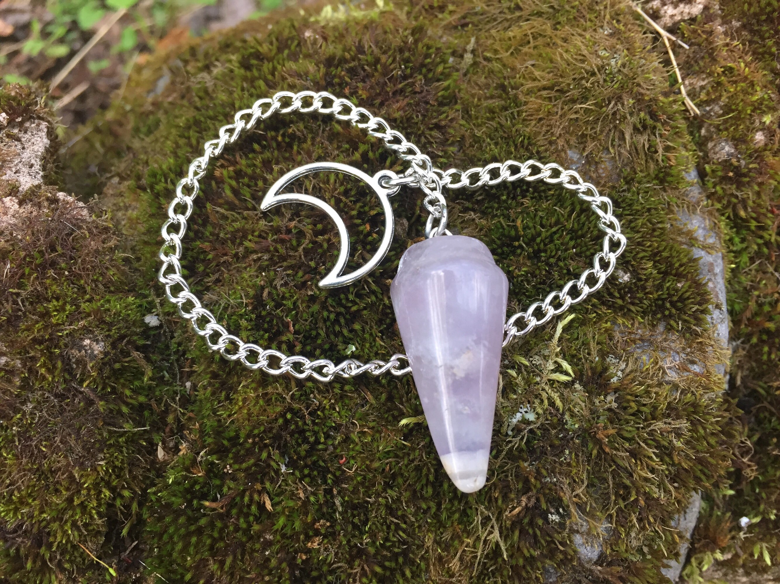 Amethyst Pendulum on Chain | Divining, Scrying, Psyhic Tools | Moon ...