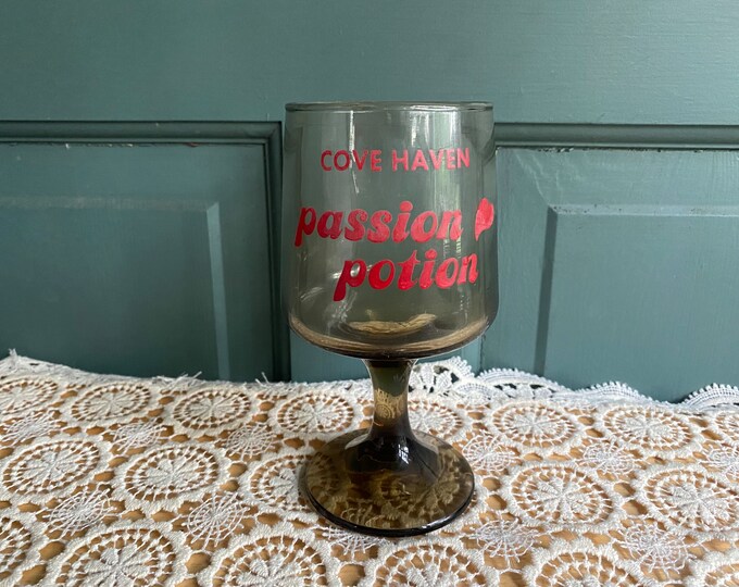 Vintage Passion Potion Smoky Pedestal Glass COVE HAVEN Pocono Mountains ...