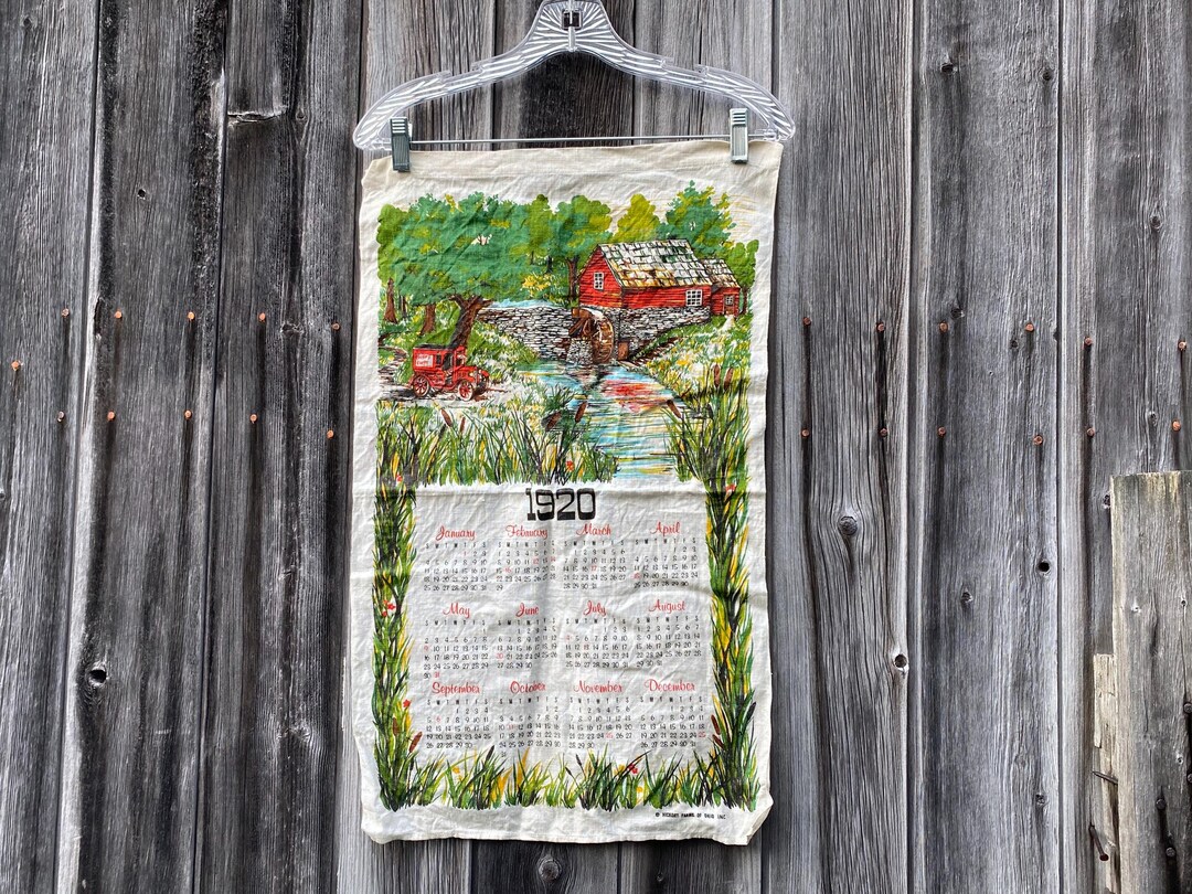 Cloth Calendar 1920 - 1980s Reproduction Hanging Kitchen Decor ...