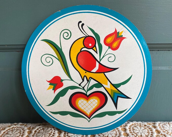 Distelfink Small Vintage Hex Sign Colorful Design Partridge Bird Tulips ...