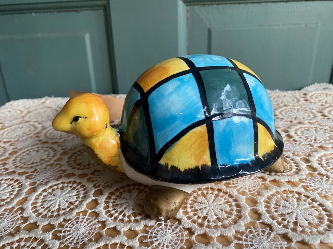 Vintage Turtle Chained Door Stop | Kitschy Weird Unusual Turtle ...