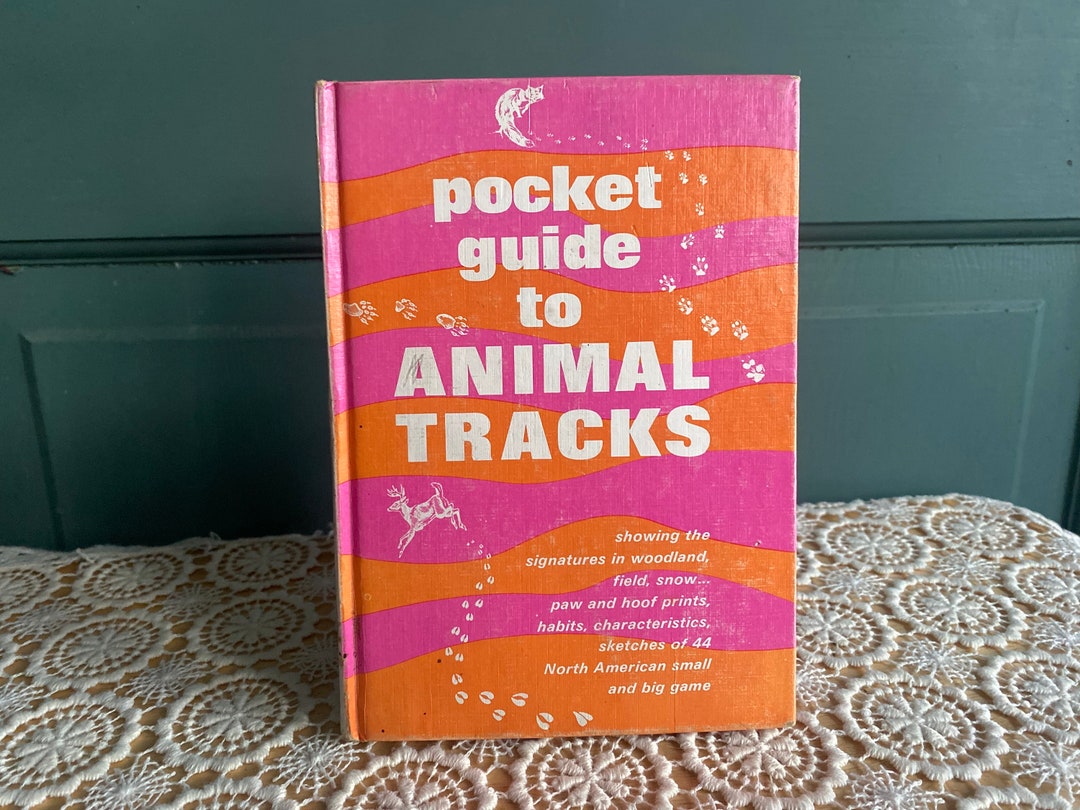 Vintage Animal Tracks Guide - Pink & Orange - Pocket Guide to Animal ...