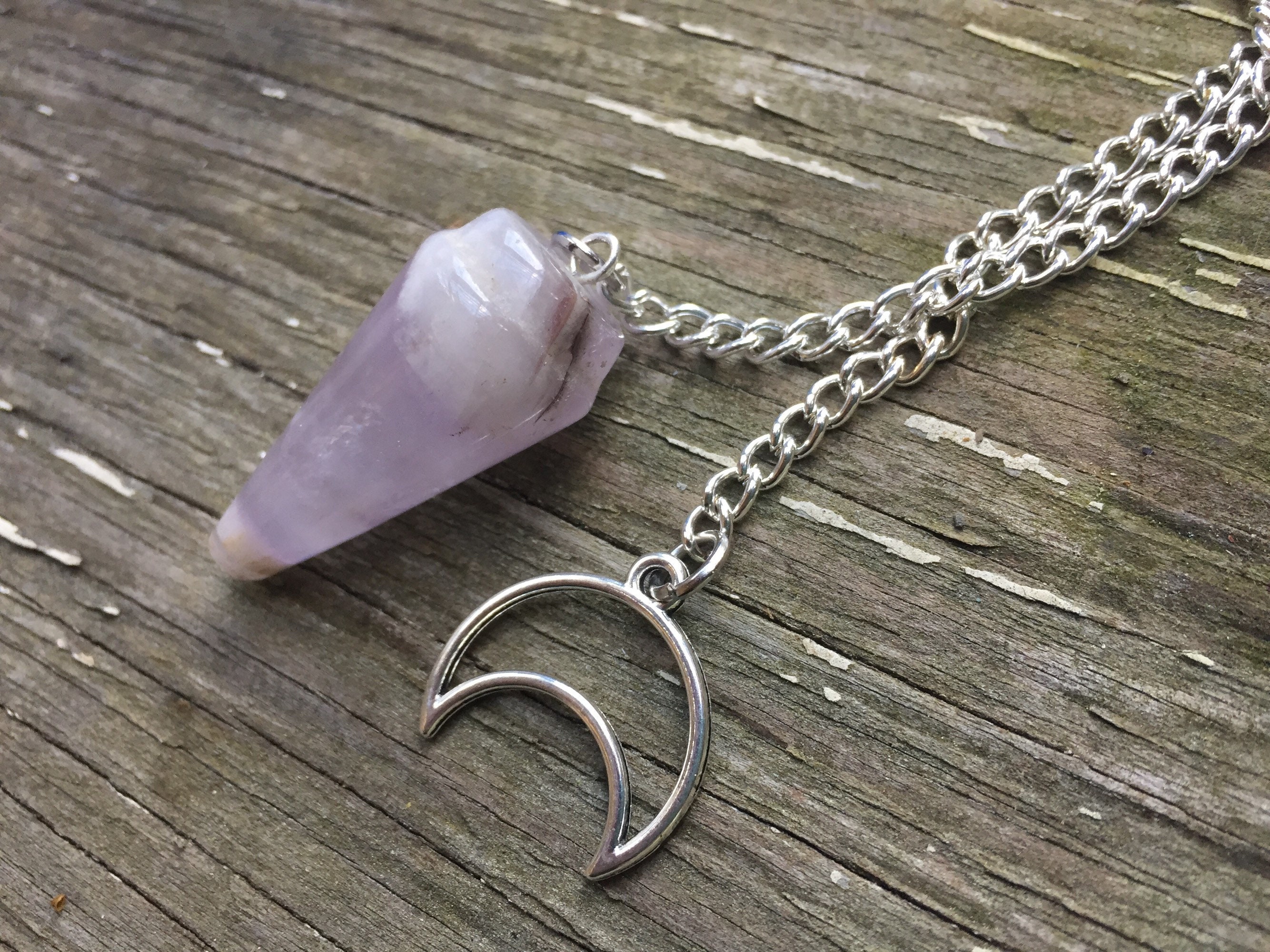 Amethyst Pendulum on Chain | Divining, Scrying, Psyhic Tools | Moon ...