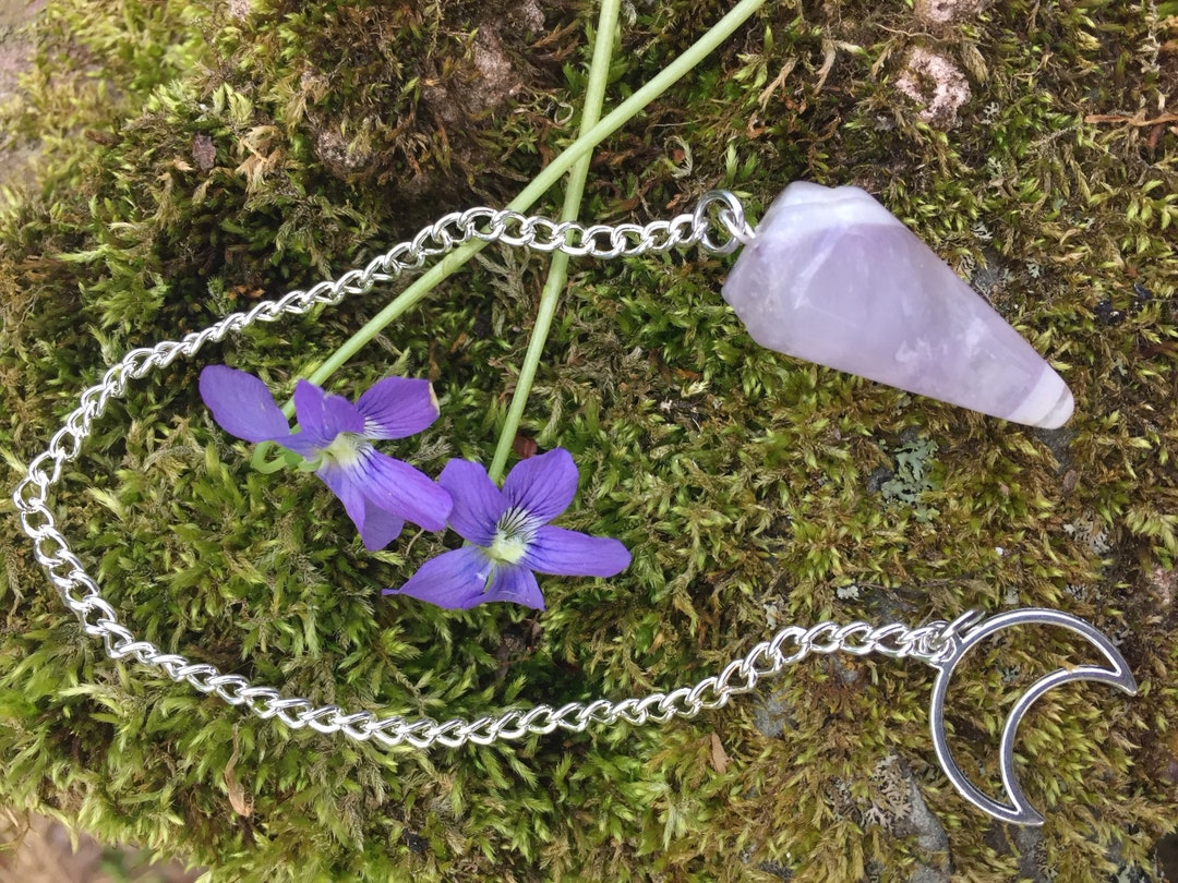 Amethyst Pendulum on Chain | Divining, Scrying, Psyhic Tools | Moon ...