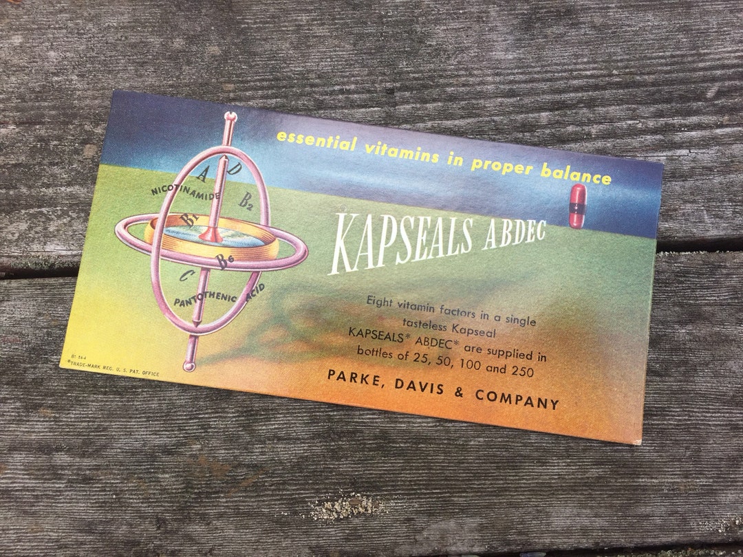 Parke, Davis, & Company Vitamin Kapseals Vintage Pharmaceutical Medical ...