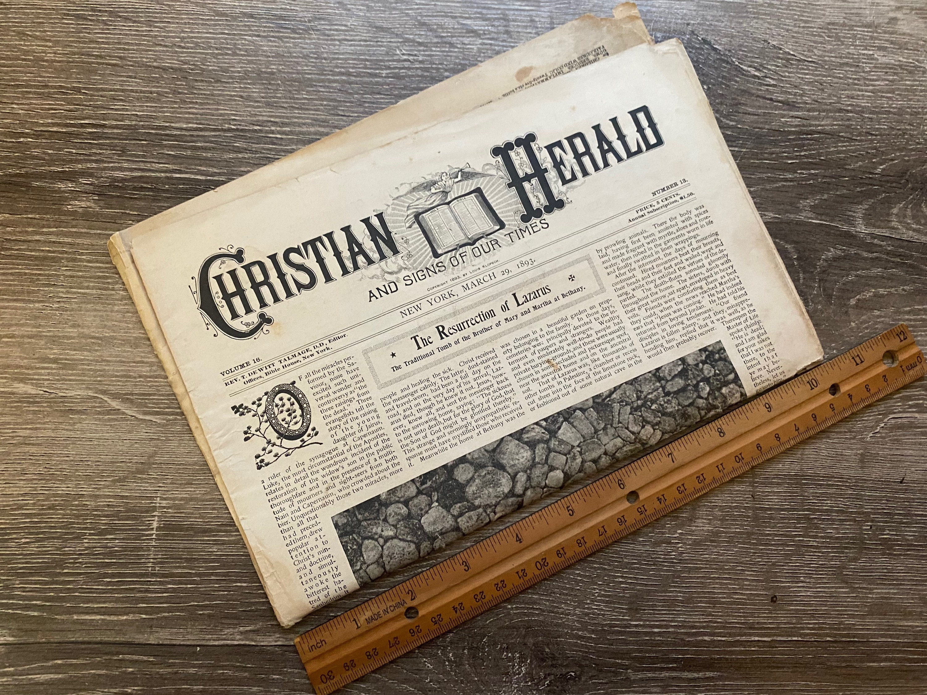 Antique 1800s Christian Herald Newspaper New York March 29 - Etsy