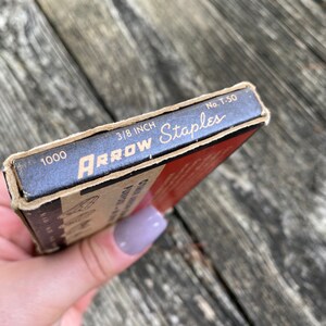 Vintage Box of Arrow Staples Red Box No. T-50, 3/4" | Contents: Half ...