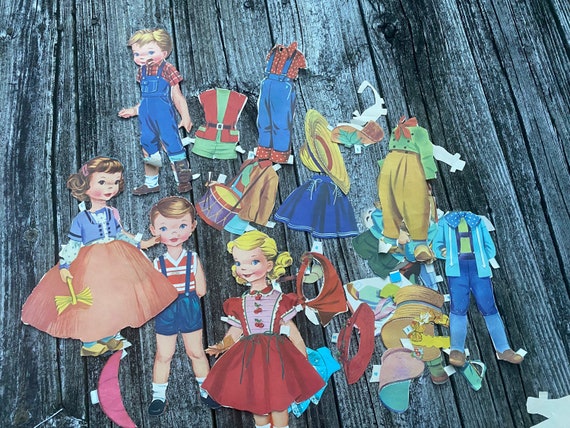 Toys Toys & Games Cut Used 1950s-1960s Boys & Girls Paper Doll Set ...