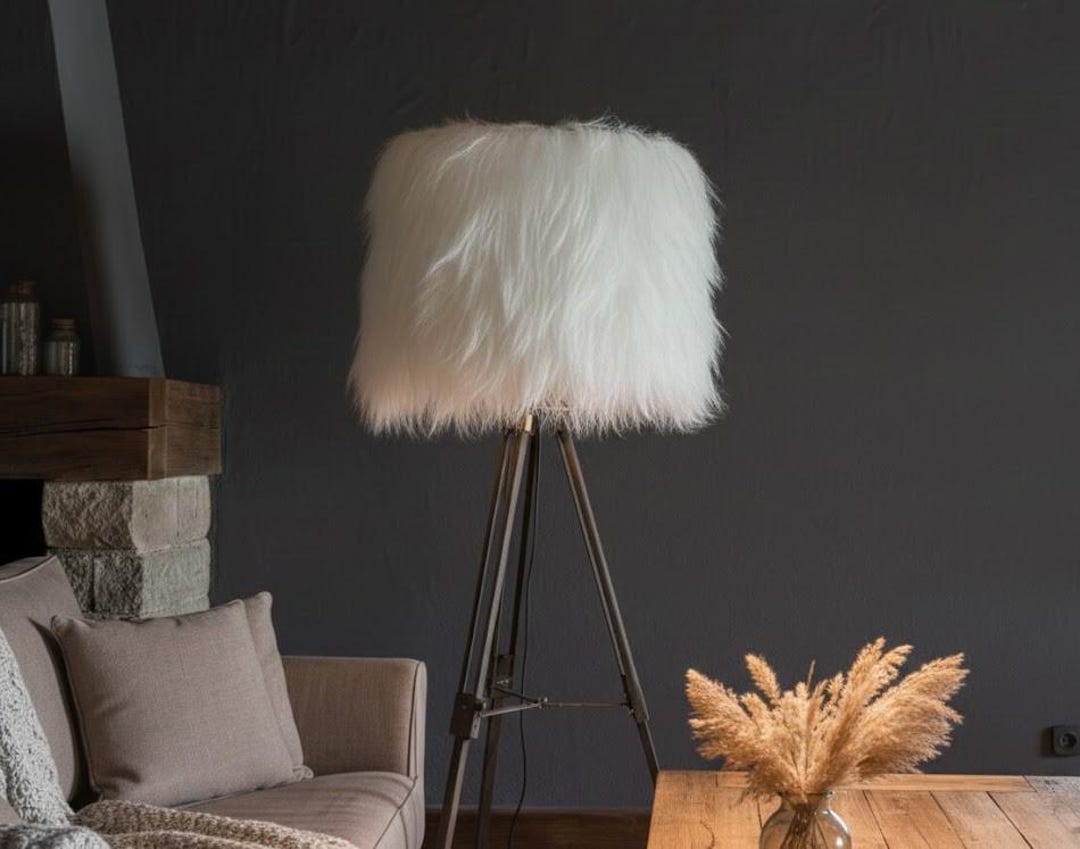 Custom Sheepskin Lampshade | Soft Wool Lampshade | Unique Scandinavian ...